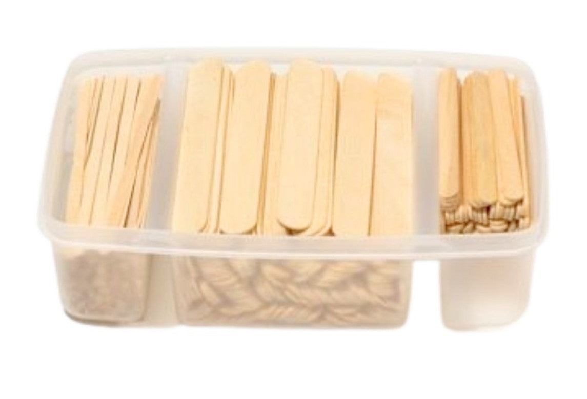 Wooden Spatulas in container – Logica Beauty Supplies Retail